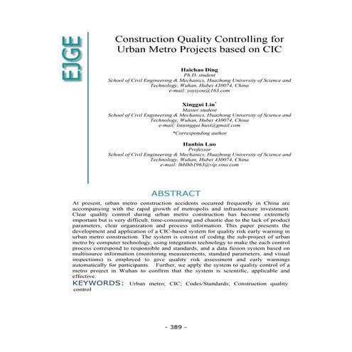 Effect of project cost and time monitoring on progress of construction ...