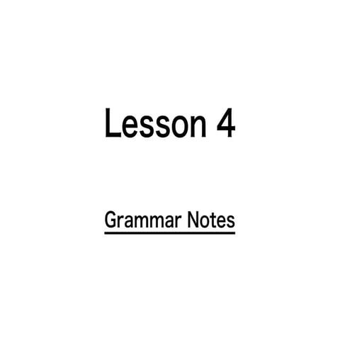 JBP-1/Lesson 4 grammar | PDF