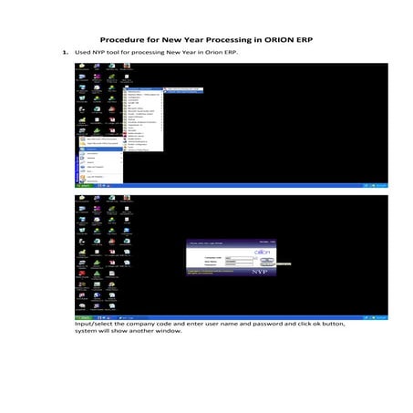 Procedure for New Year Processing in ORION ERP | PDF