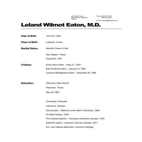 cv lwe 2003-revised July 2011 | PDF