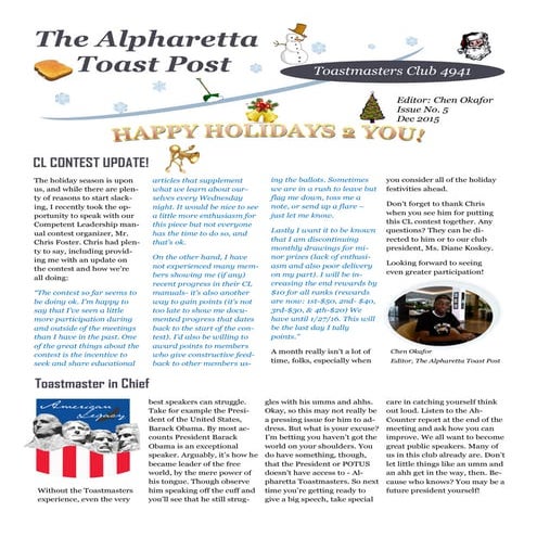 The Alpharetta Toast Post Issue No.5 | PDF