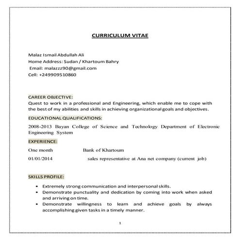 Malaz CV | DOCX | Careers
