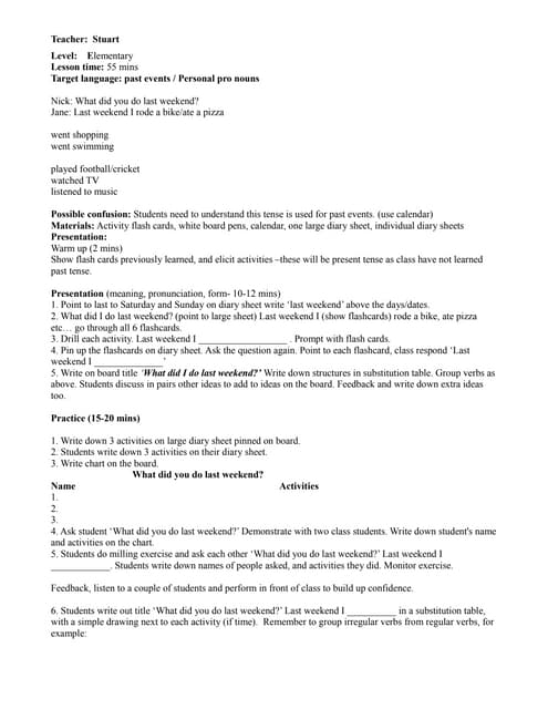 PPP sample lesson | DOCX | Educational Assessment | Education