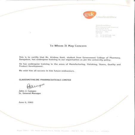 Industrial Training_GSK | PDF