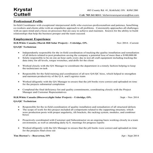 KENN ROSS Resume 2016 | DOC