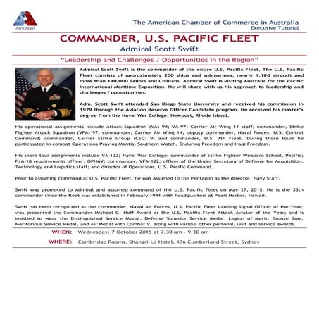 Adm Scott Swift, Commander, U.S. Pacific Fleet | PDF