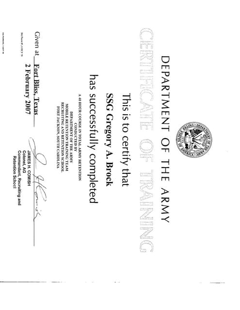 Brock Master Driver Course FT Bliss | PDF