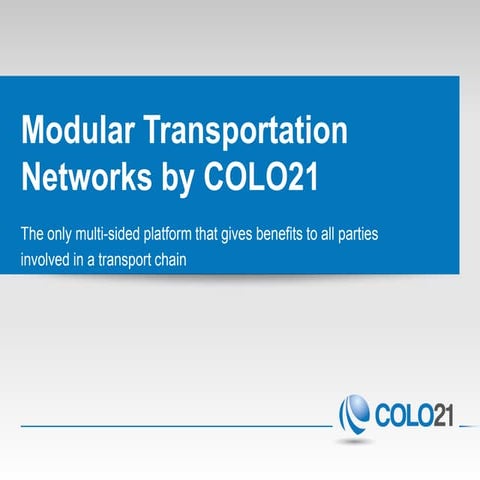 Modular Transportation networks by COLO21 08-15 | PPT