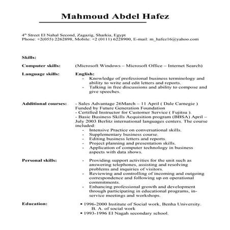 Mahmoud Hafez CV | DOC