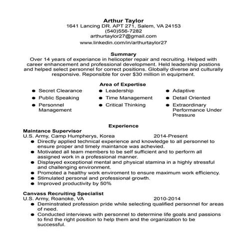 Resume | ODT | Air Travel | Travel Type