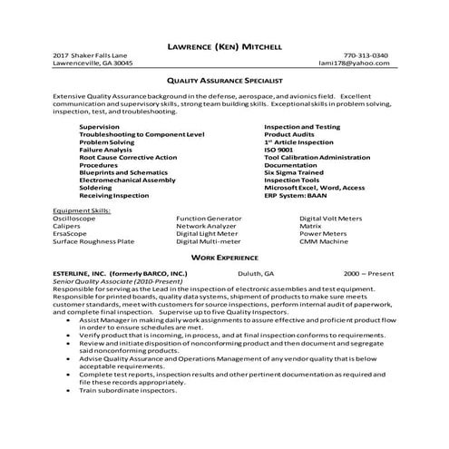 Ken Mitchell Resume | DOCX