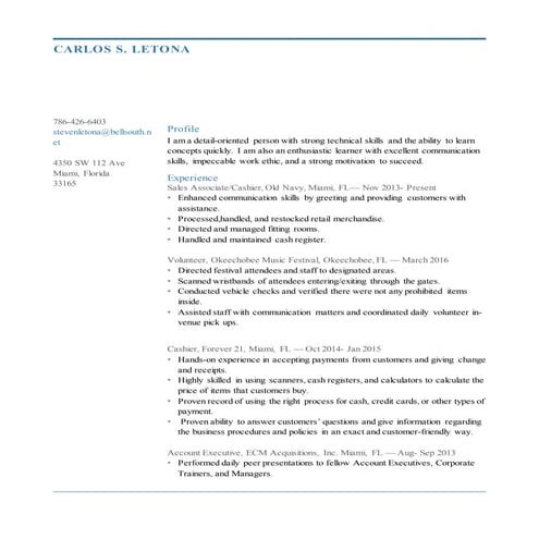 Resume | RTF