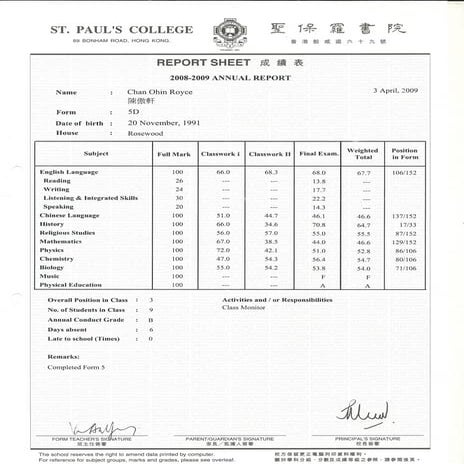 SPC Form 5 Result Slip | PDF