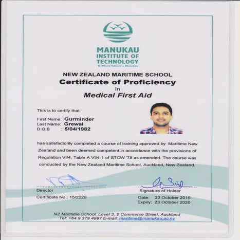 Advanced STCW Certificates - MNZ | PDF