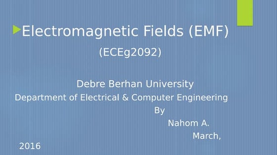 Chapter one Vector Analysis electromagnetics | PPT