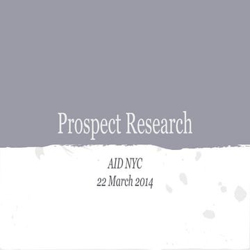 Prospect Research AID NYC | PPT