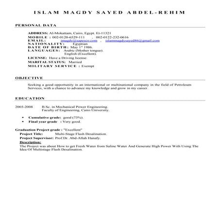 Islam Magdy Resume... | PDF | Business | Business and Finance
