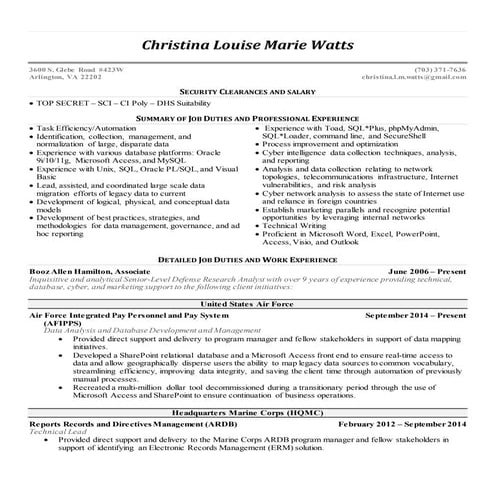Dr Daniel J Clouse Resume | DOC