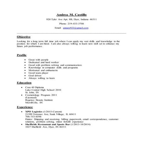 Andrea's Resume | DOCX