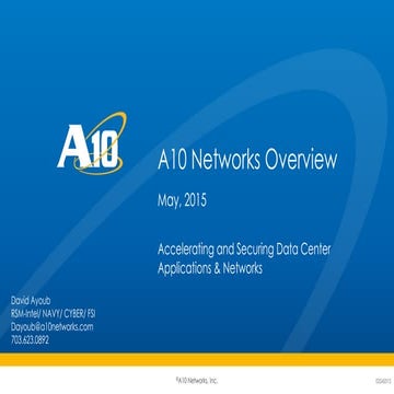 A10 Capabilities Overview(2015-05-29) | PPTX | Cloud Computing | Internet