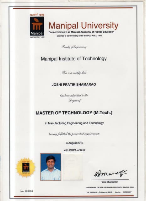 MTech certificate | PDF