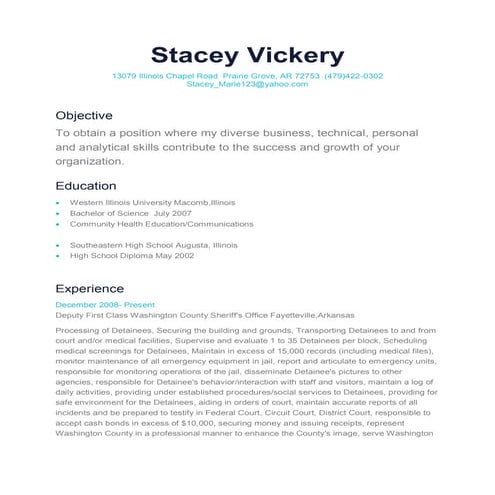 Stacey's Resume2 | PDF