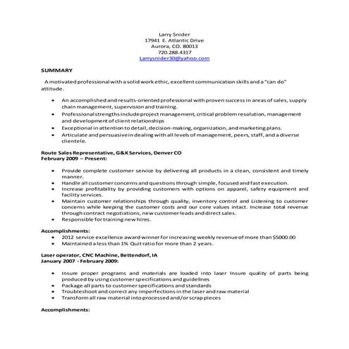 Larry resume (1) (1) | DOCX | Logistics | Business