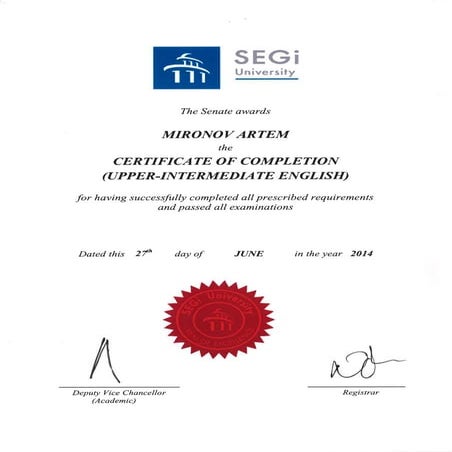 SEGI-Certificate | PDF