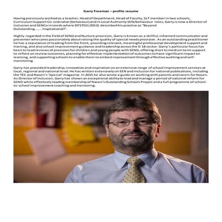 Garry Freeman Profile Resume 2016 | DOCX