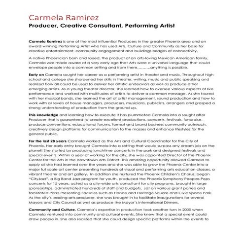 Carmela Ramirez bio | PDF