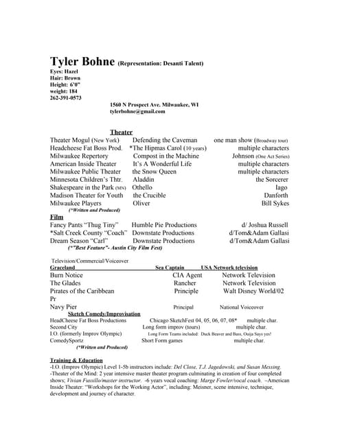 Lacy Prince - Acting Resume | DOC