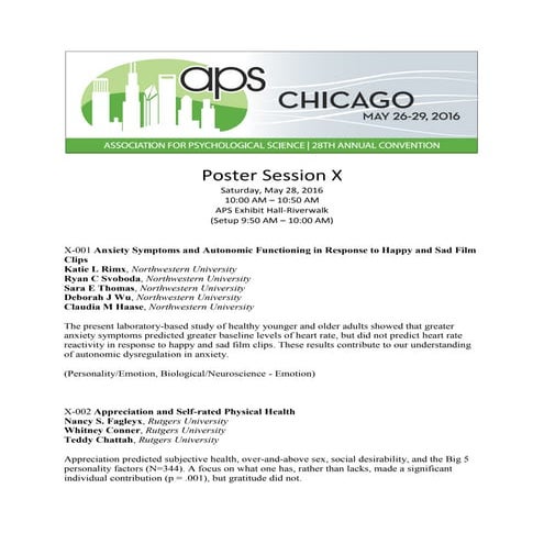 APS conference Poster-Session-X May 2016 | PDF