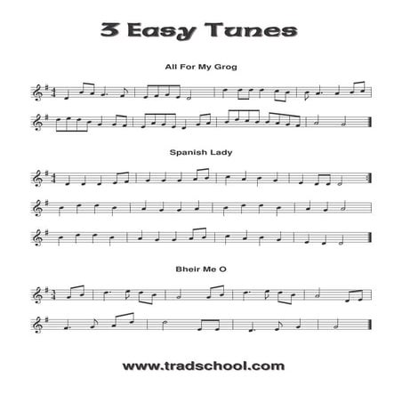 3 easy tunes - irish Traditional Music from Tradschool | PDF