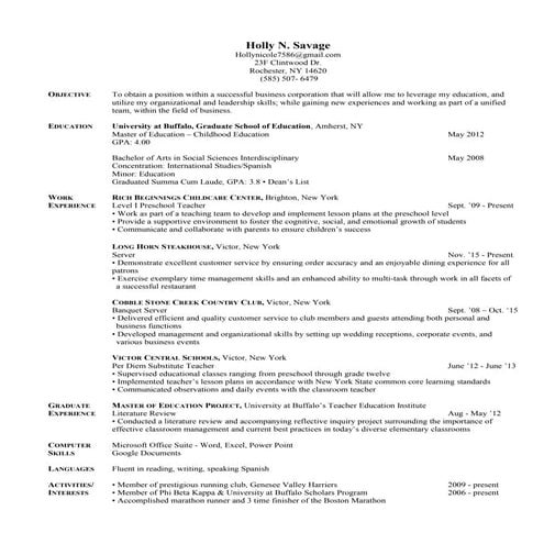 2016 Current Resume | DOC