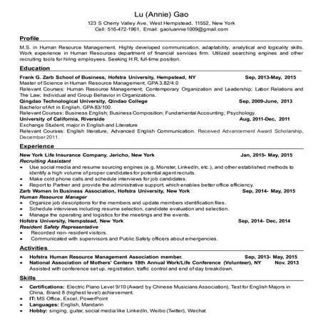 Resume of Lu (Annie) Gao | PDF