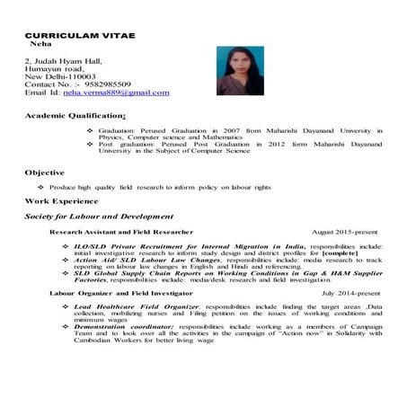 CV Neha | DOCX