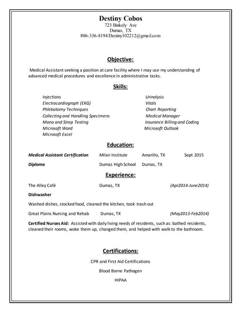 Healthcare Resume-Claudette Cox 1 | DOCX