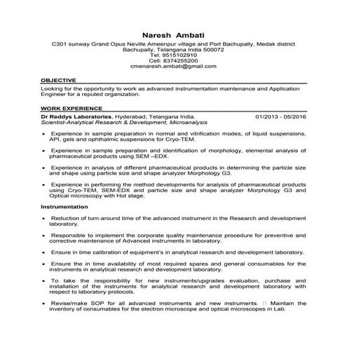 Naresh Resume 2016modified 1 | PDF