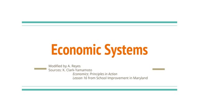 Economic system | PPTX