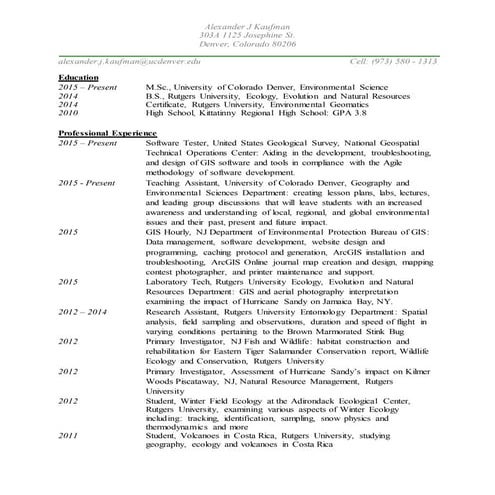 CV | DOCX | Geography | Science