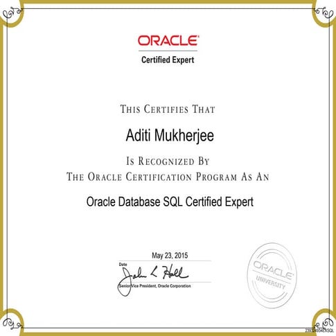 Oracle SQL Expert eCertificate | PDF | Databases | Computer Software ...