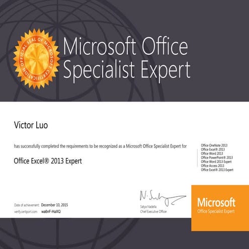 Cert Excel Expert | PDF