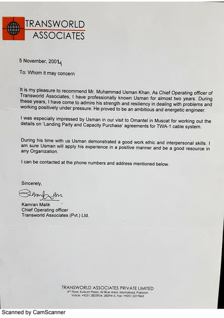 DVCOM experience letter | PDF