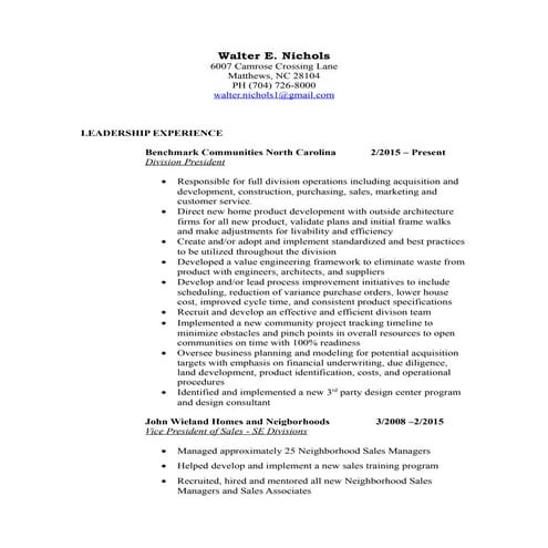 W Nichols Resume 2016 (3) | RTF