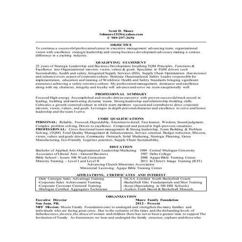 Resume SDM Sec 15 Executive | DOCX