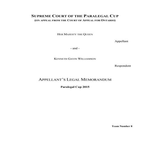 Paralegal Cup Winning Memorandum of Law | PDF