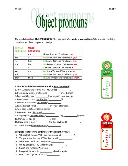 Subject object-pronouns | DOC