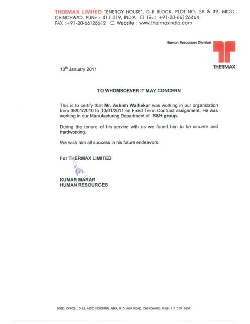 Intimation letter | PDF