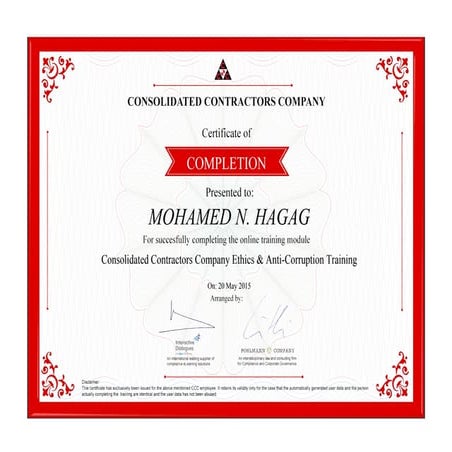 Ethics CCC certificate | PDF