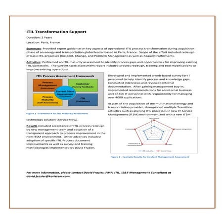 ITIL Transformation Project Summary | PDF